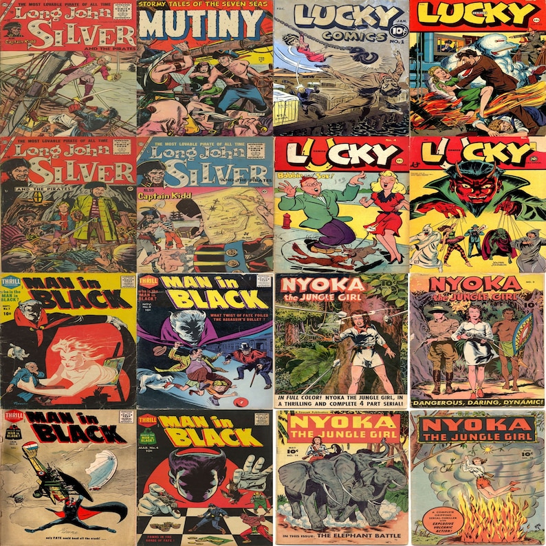 Vintage Adventure Comic Collections 40 Sets 160 Issues PDFS Jungle, Big ...