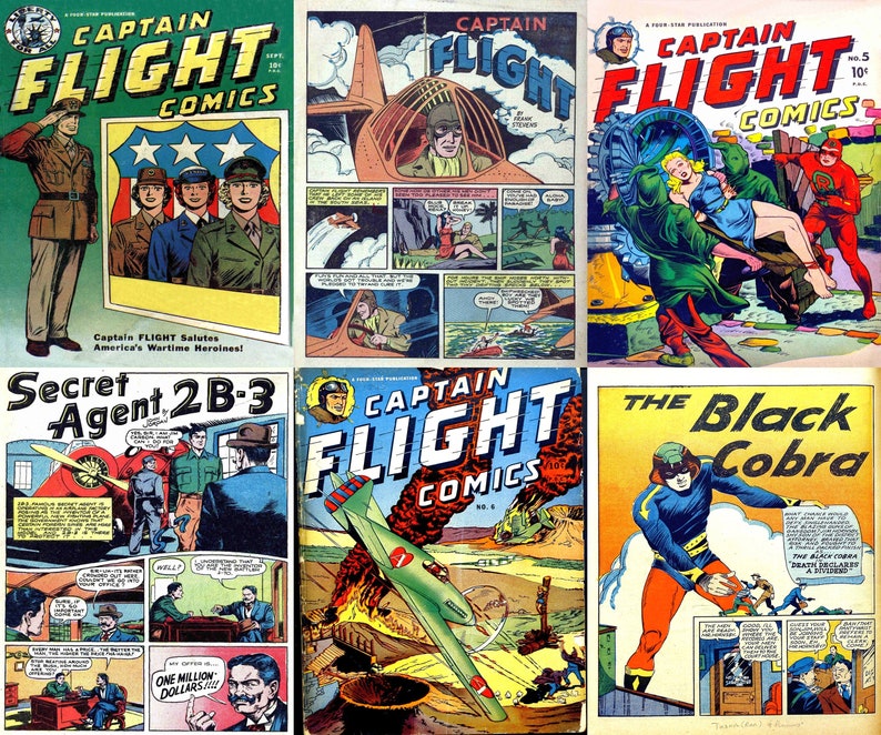 Vintage Captain Flight Comics: 1950s Superhero Collection (pdfs) - Etsy