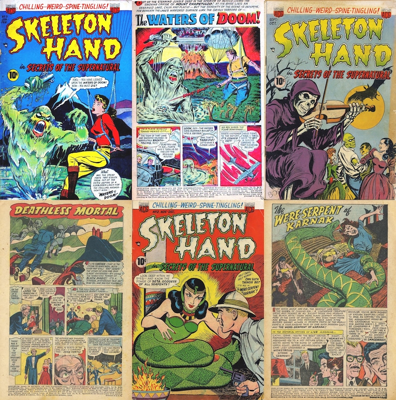 Vintage Horror Comics: Skeleton Hand 1950s Collection (pdfs) - Etsy