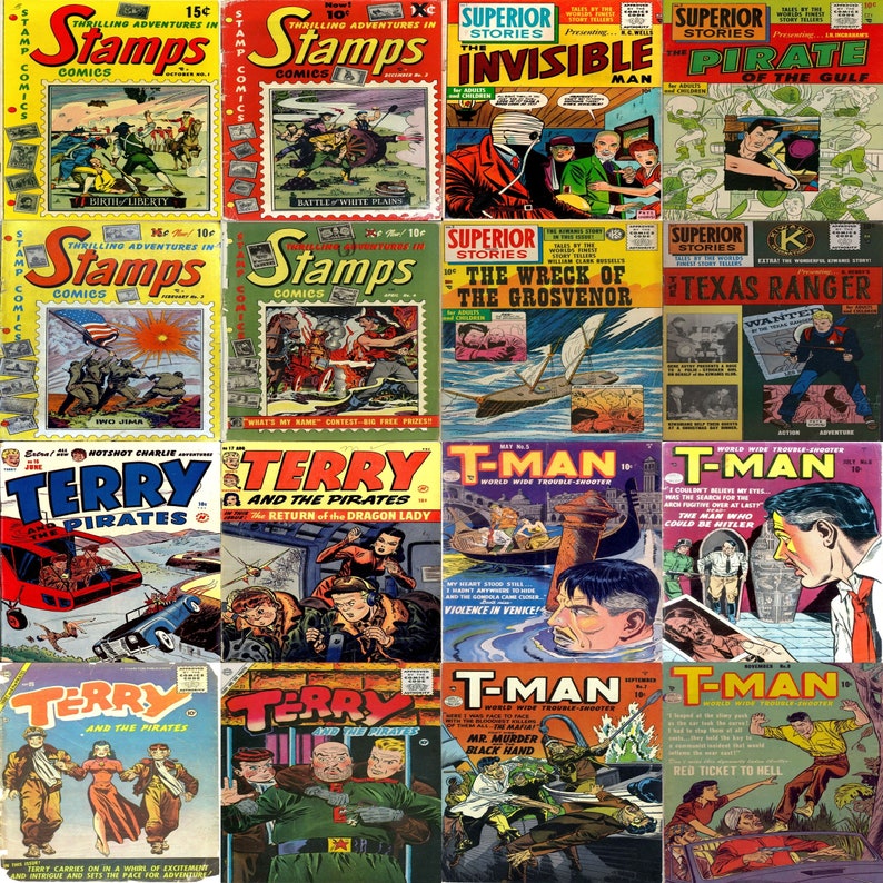 Vintage Adventure Comic Collections 40 Sets 160 Issues PDFS Jungle, Big ...
