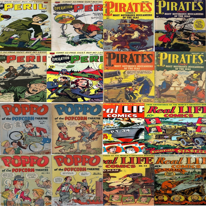 Vintage Adventure Comic Collections 40 Sets 160 Issues PDFS Jungle, Big ...