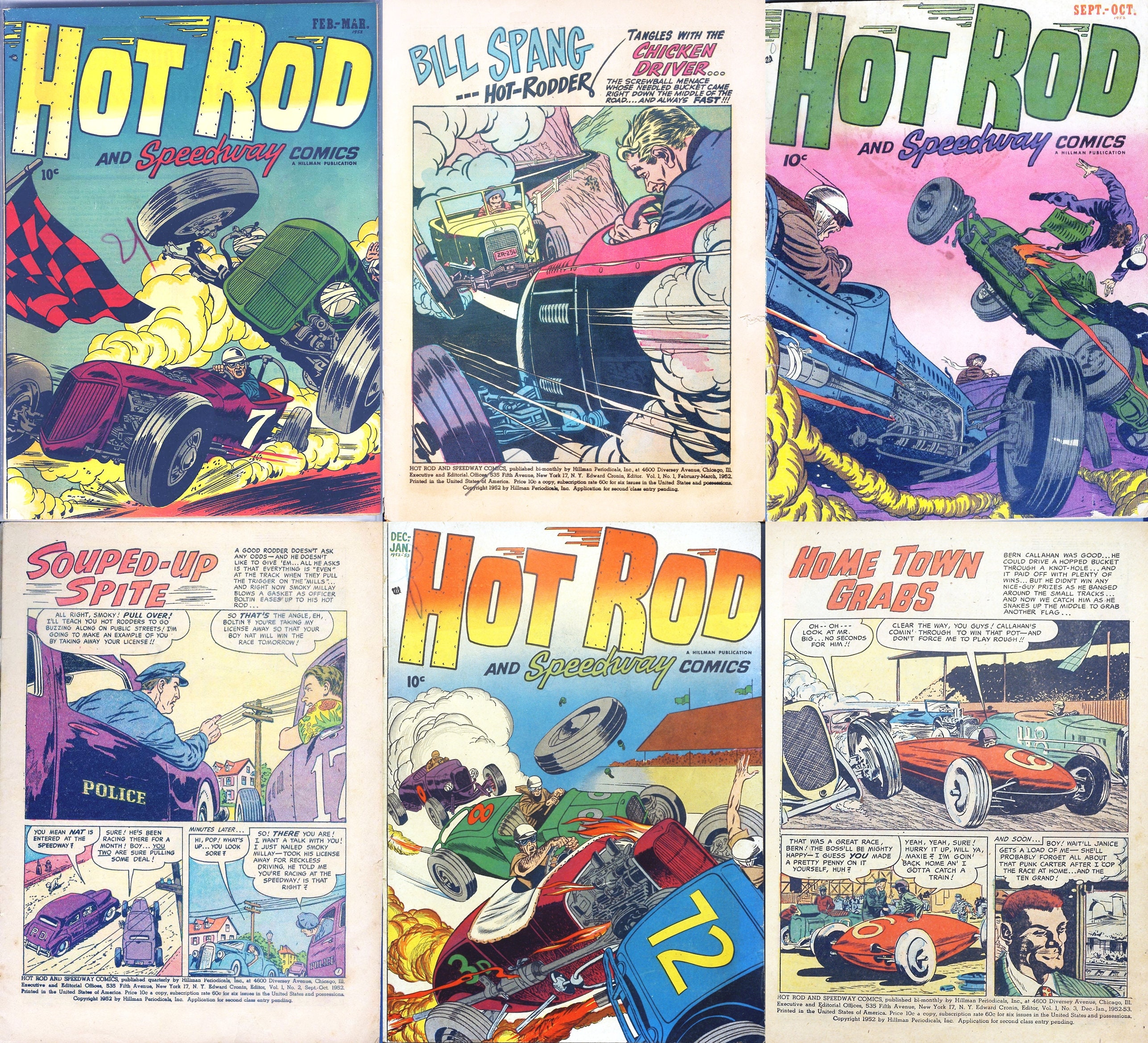 Vintage Racing Comics Hot Rod and Speedway and Speed Demons. 9 Issues ...
