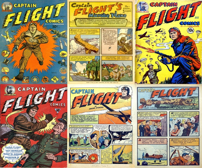 Vintage Captain Flight Comics: 1950s Superhero Collection (pdfs) - Etsy