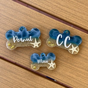 Beach Dog Tag, Resin Dog Tags, Dog Tags, Personalised Dog Tags, Custom ...