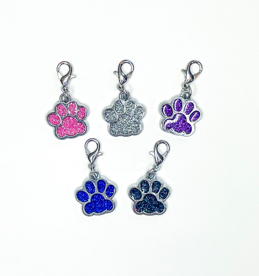 Paw Print Charm, Paw Print Glitter Charm, Paw Print Dog Tag Charm ...