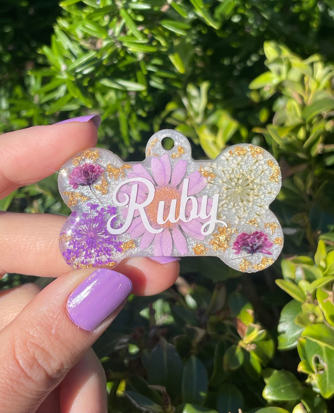 Resin Dog Tags Resin Pet Tags Floral Dog Tags Custom Dog - Etsy