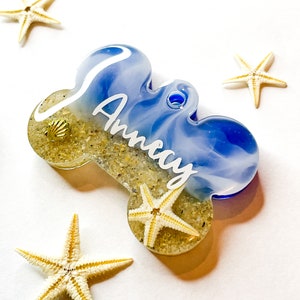 Beach Dog Tag, Resin Dog Tags, Dog Tags, Personalised Dog Tags, Custom ...
