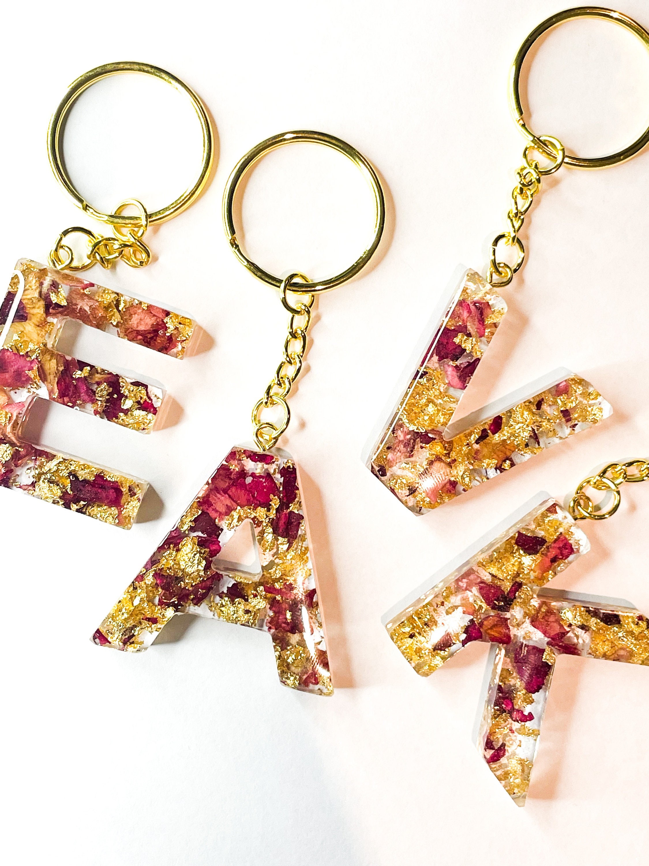 Floral Key Ring Personalised Key Ring Gift for Mum Rose Key - Etsy ...