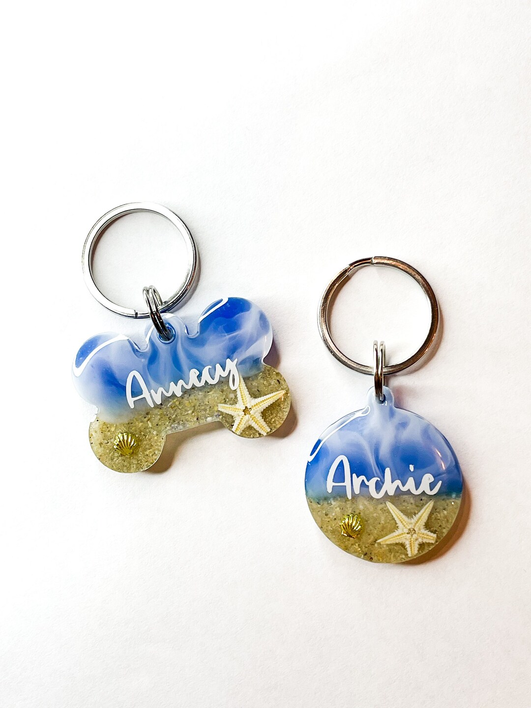 Beach Dog Tag, Resin Dog Tags, Dog Tags, Personalised Dog Tags, Custom ...