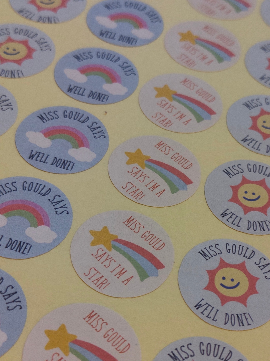 Personalised Teacher Stickers, Custom Stickers, Rainbow Stickers, Star ...