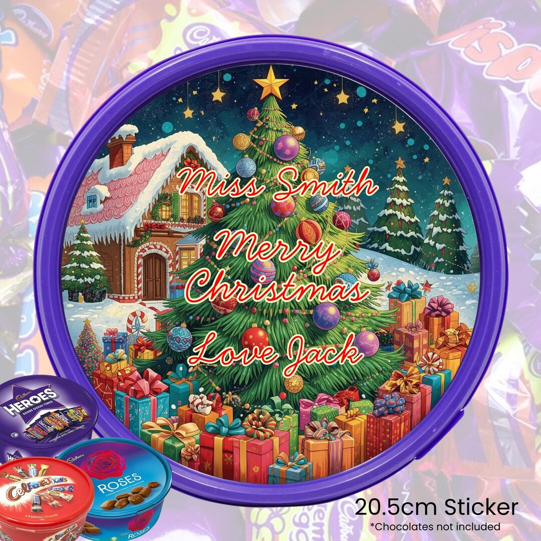 Personalised Chocolate Tub Sticker/label -heroes, Roses, Quality Street ...