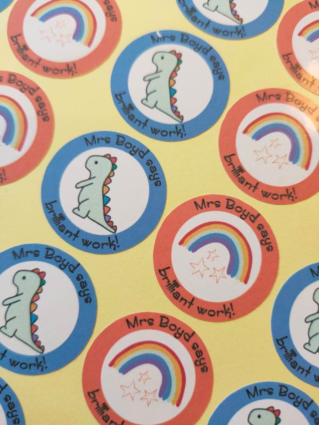 Personalised Teacher Stickers, Custom Stickers, Rainbow Stickers, Star ...