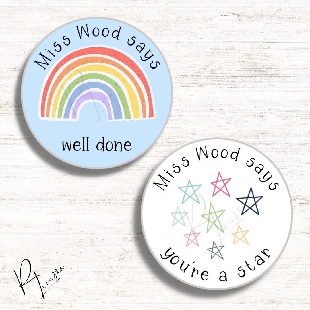 Personalised Teacher Stickers, Custom Stickers, Rainbow Stickers, Star ...