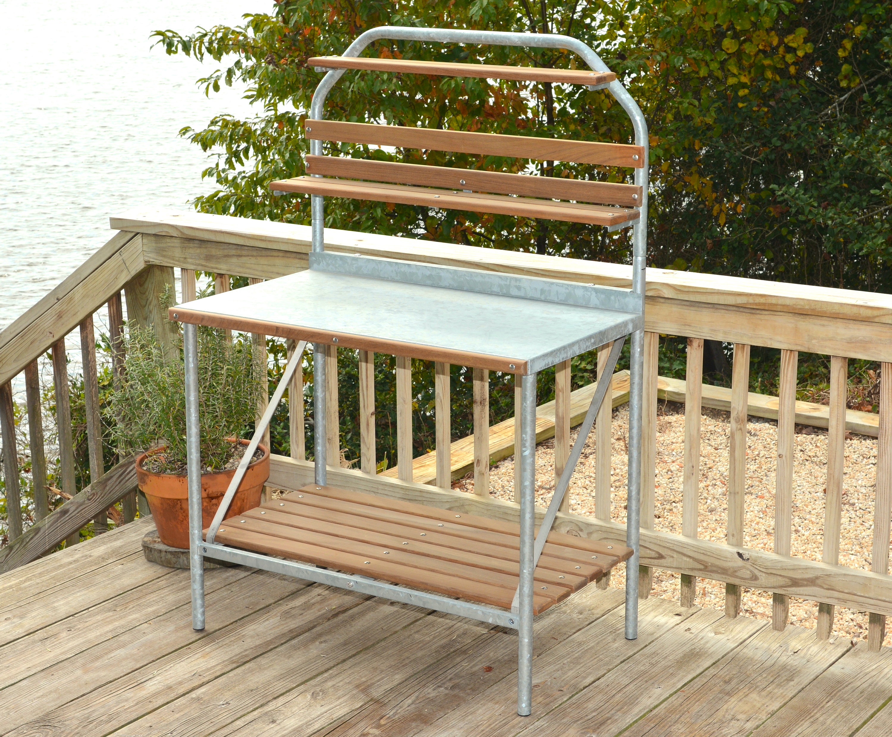 Galvanized Steel Potting Bench, Compact Potting Bench, Hobby Table ...