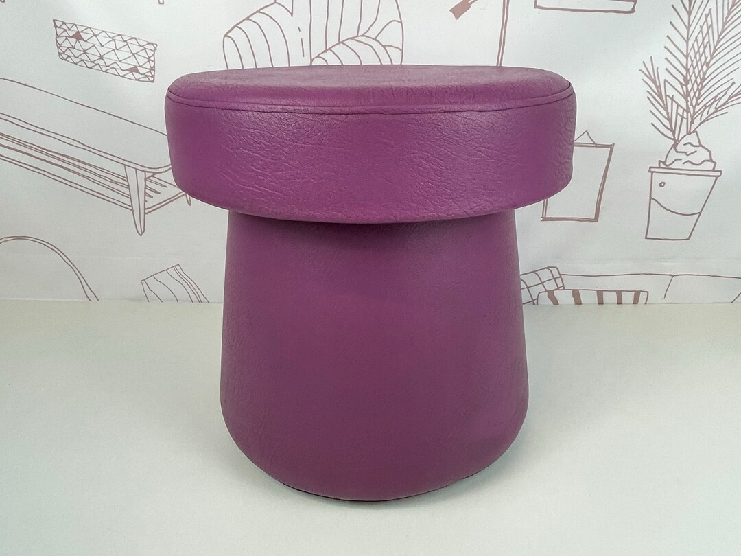 Vintage Groene Skai Leren Poef. Stoel Uit De Jaren 70. Retro - Etsy