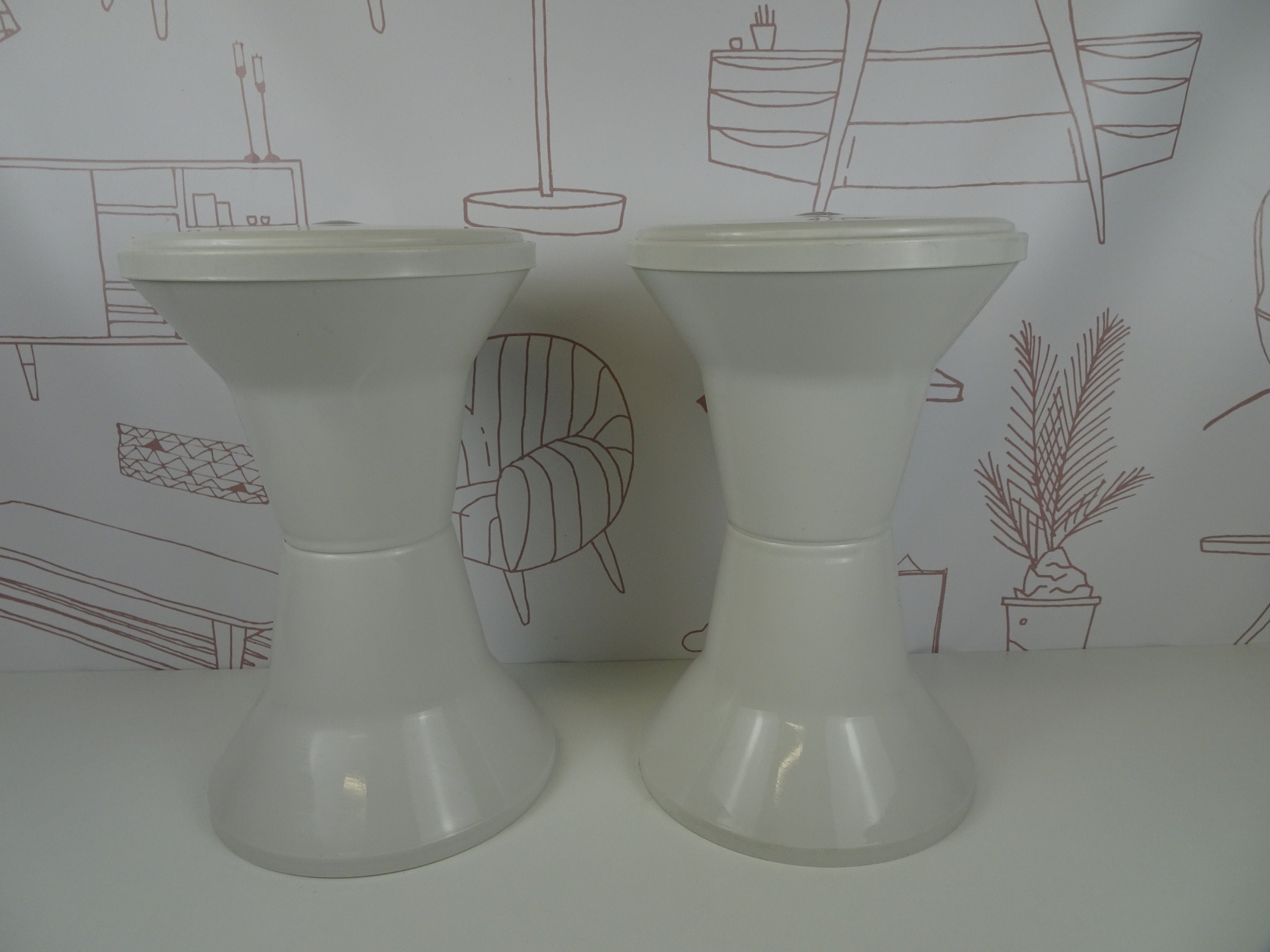 Set of 2 Vintage Plastic Stools From the 1970s Pop Art Tam Tam Style ...