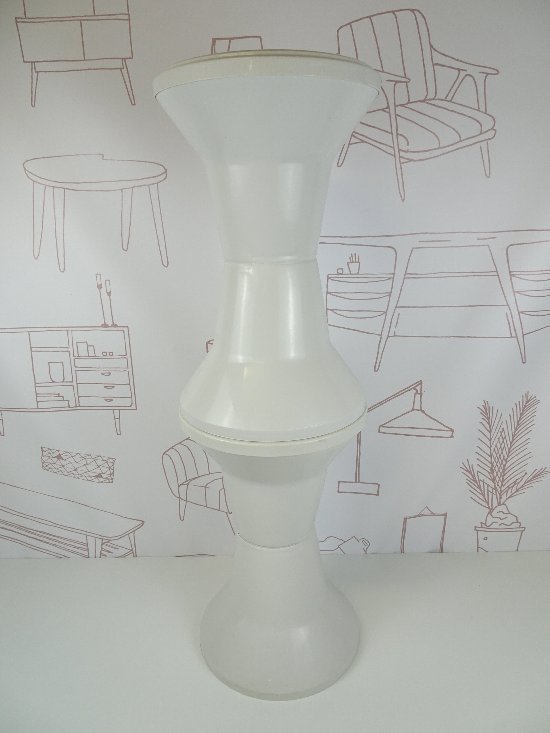 Set of 2 Vintage Plastic Stools From the 1970s Pop Art Tam Tam Style ...