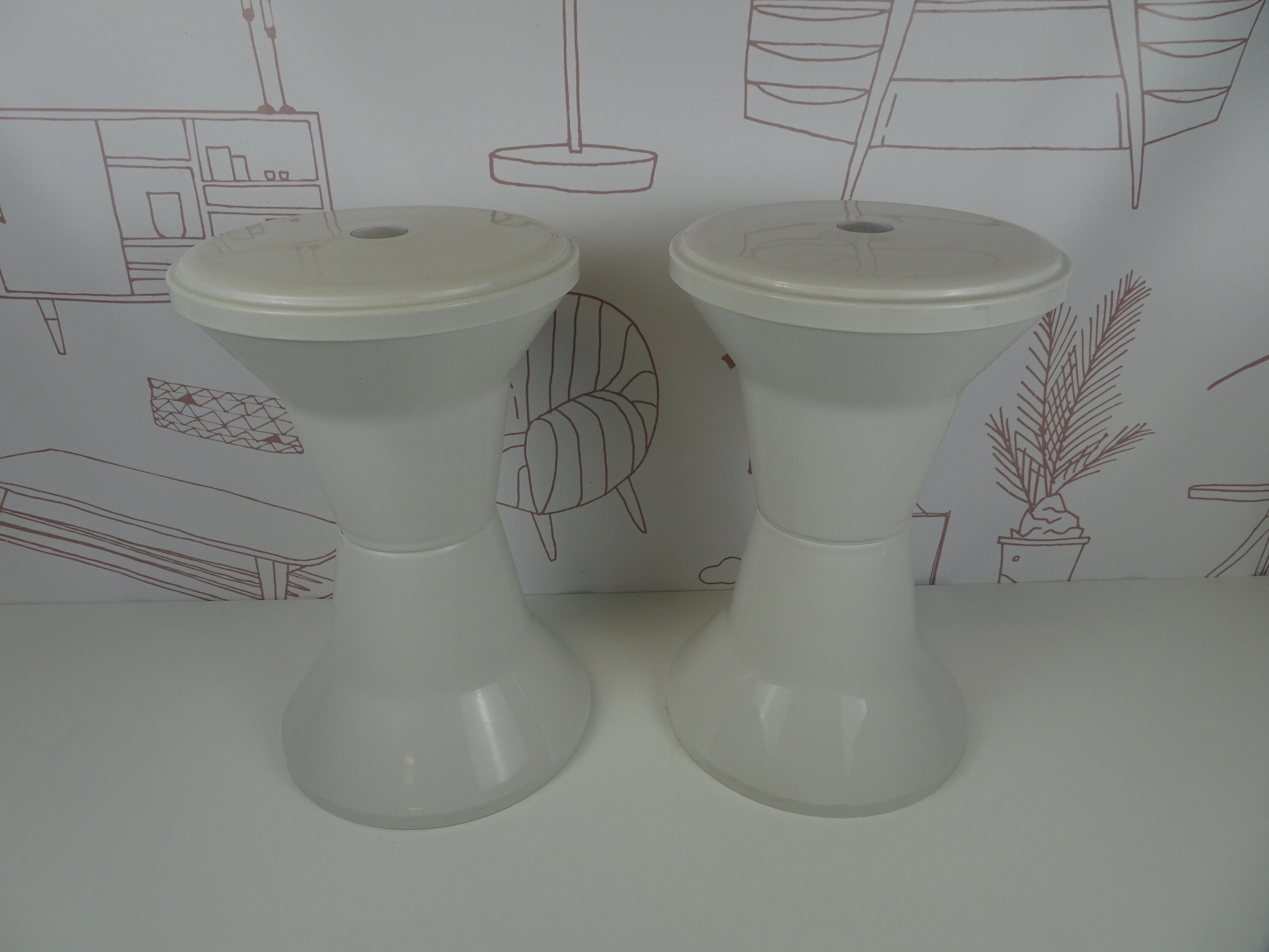 Set of 2 Vintage Plastic Stools From the 1970s Pop Art Tam Tam Style ...