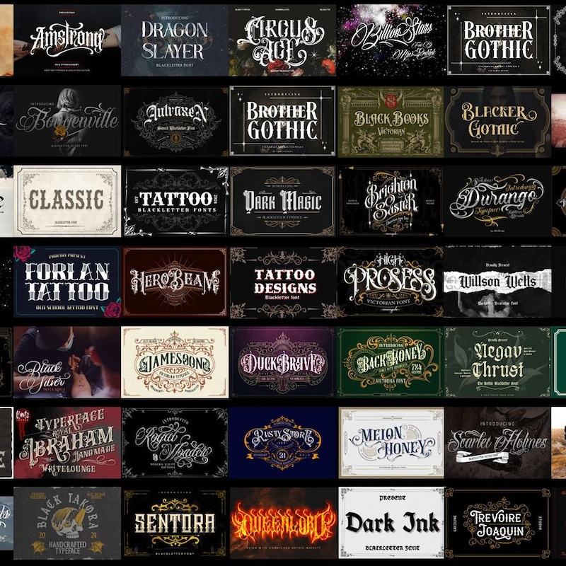 Blackletter Gothic Fonts - Etsy