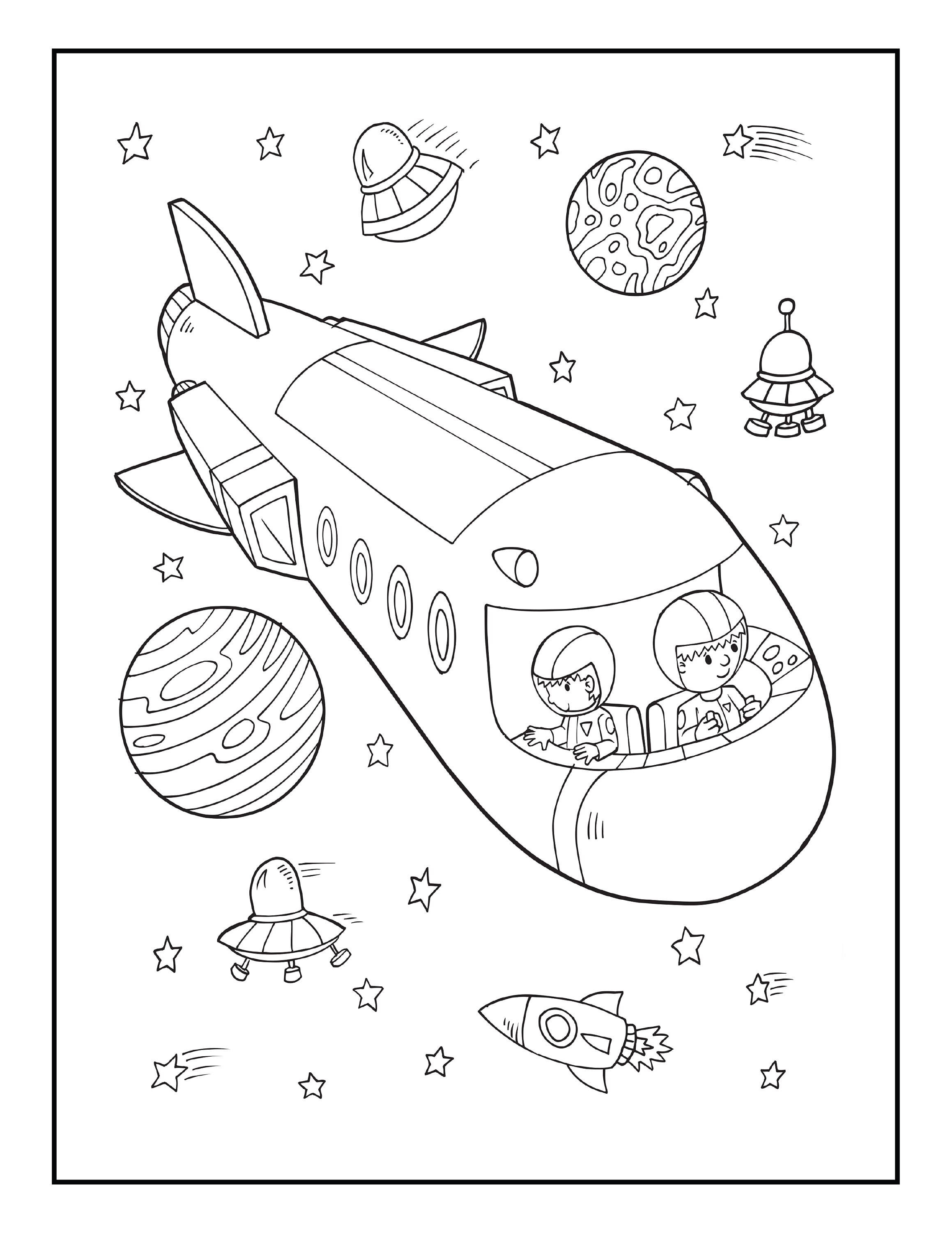 Space Themed Coloring Pages Sketch Coloring Page