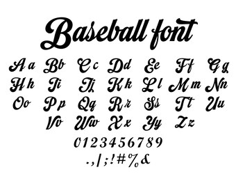 Baseball Script Logo - Etsy