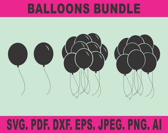 Balloon Bunch Svg | Etsy