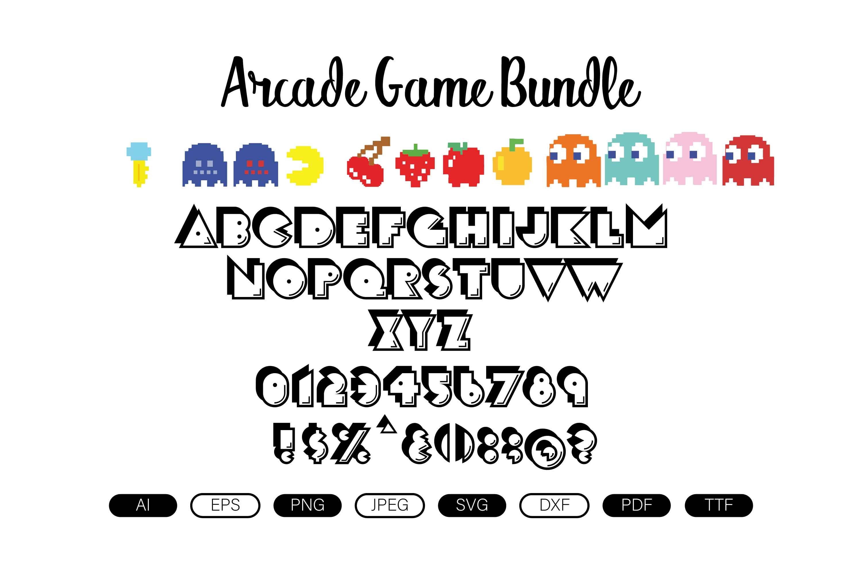 Pacman Font - Etsy