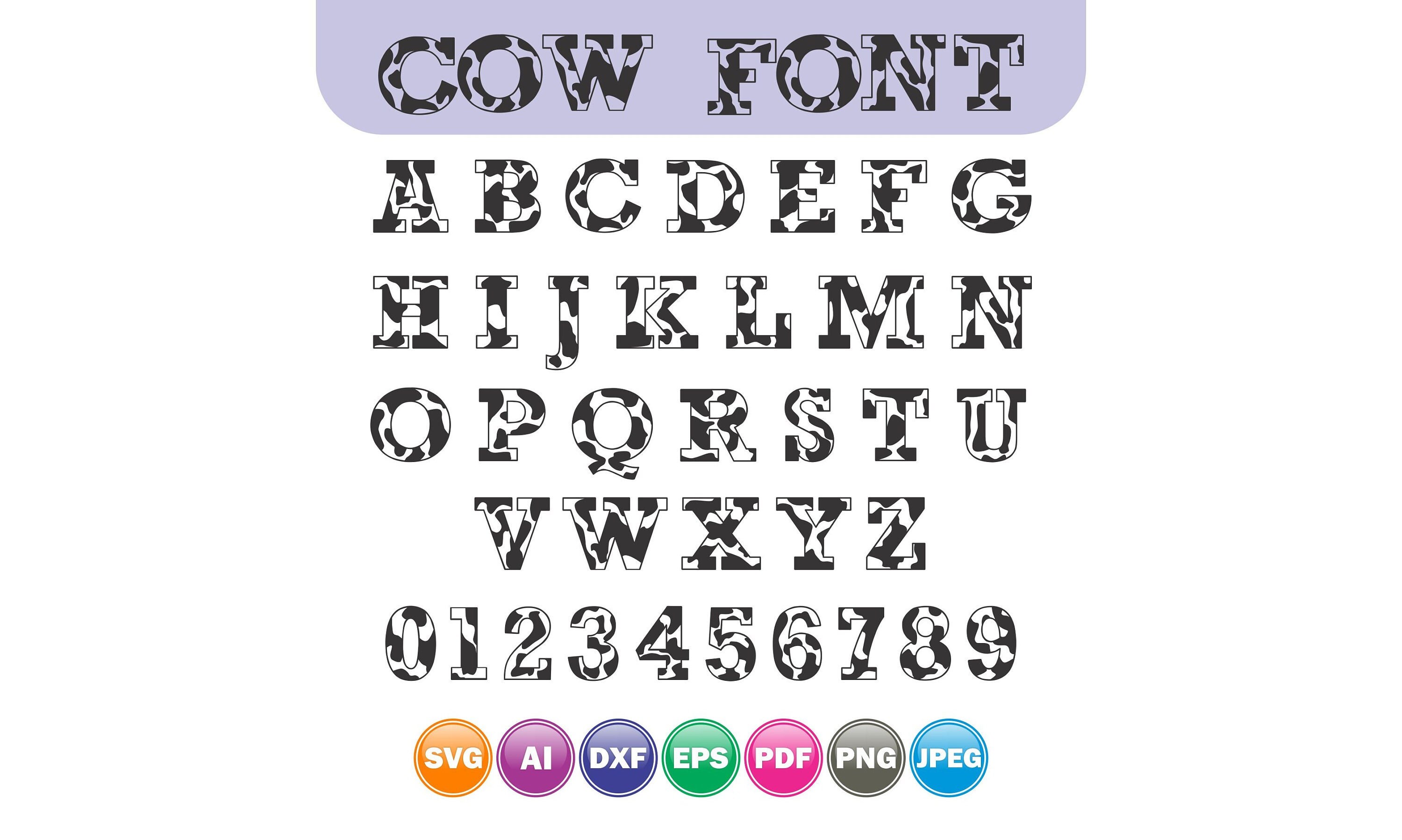 Cow Print Font Svg Cow Pattern Font Svg Cow Alphabet Svg - Etsy Hong Kong