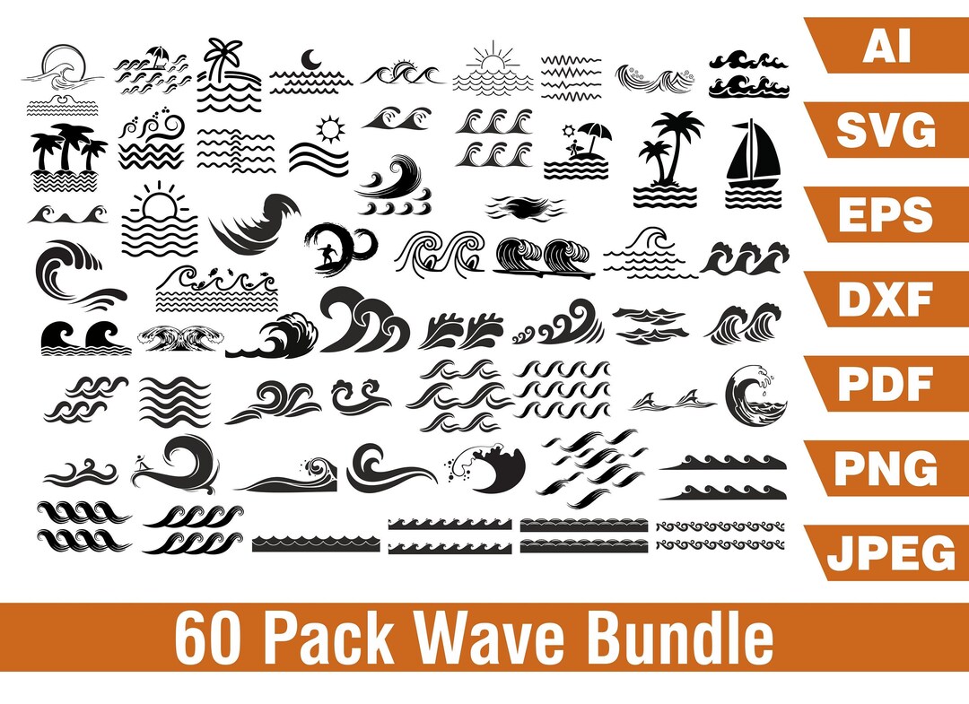 Wave SVG Bundle Wave Clipart Wave SVG Files for Cricut - Etsy Singapore