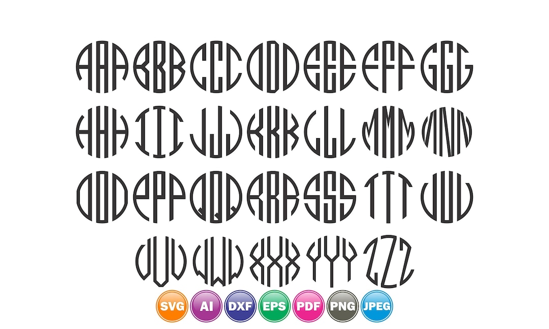 Monogram Font SVG Bundle Monogram Font Letters SVG - Etsy Canada