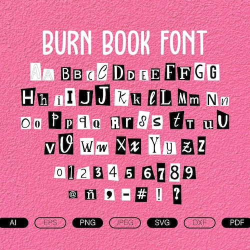 Burn Book Alphabet Burn Book Letters Cricut Cut Files Burn - Etsy UK