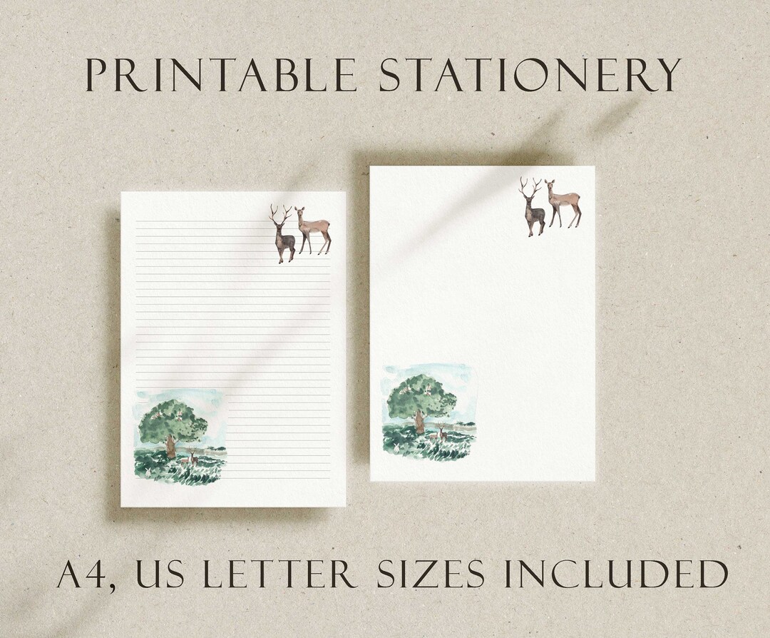 Printable Spring Outdoor Theme Illustration Letter Writing Paper for ...