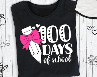 100 Days of School SVG, 100 Days of Loving School SVG, 100 Hearts SVG ...