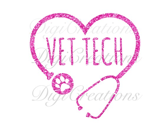 Vet Technician Week Png Image Vet Tech Design Pink Glitter | Etsy
