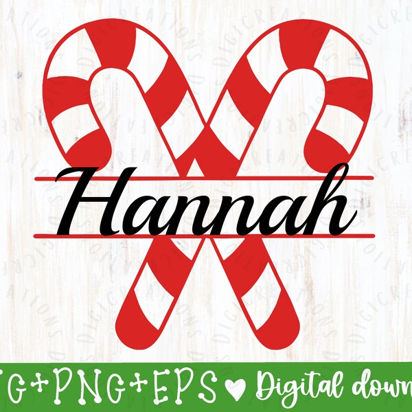 Candy Cane Name Cards - Etsy