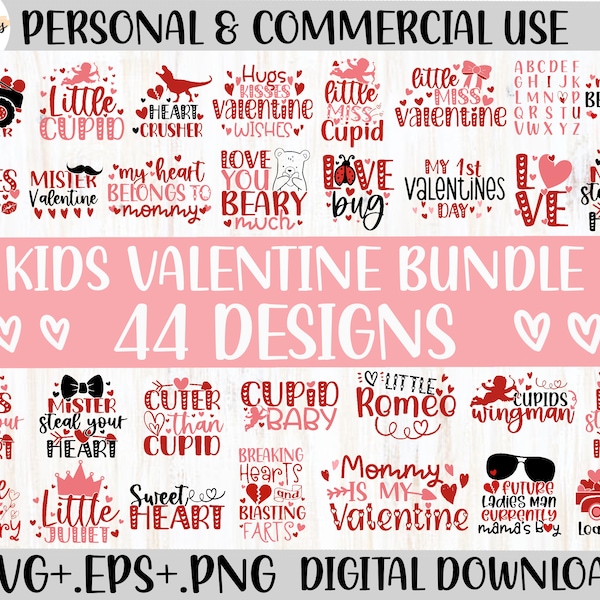 Kids Valentine Svg - Etsy