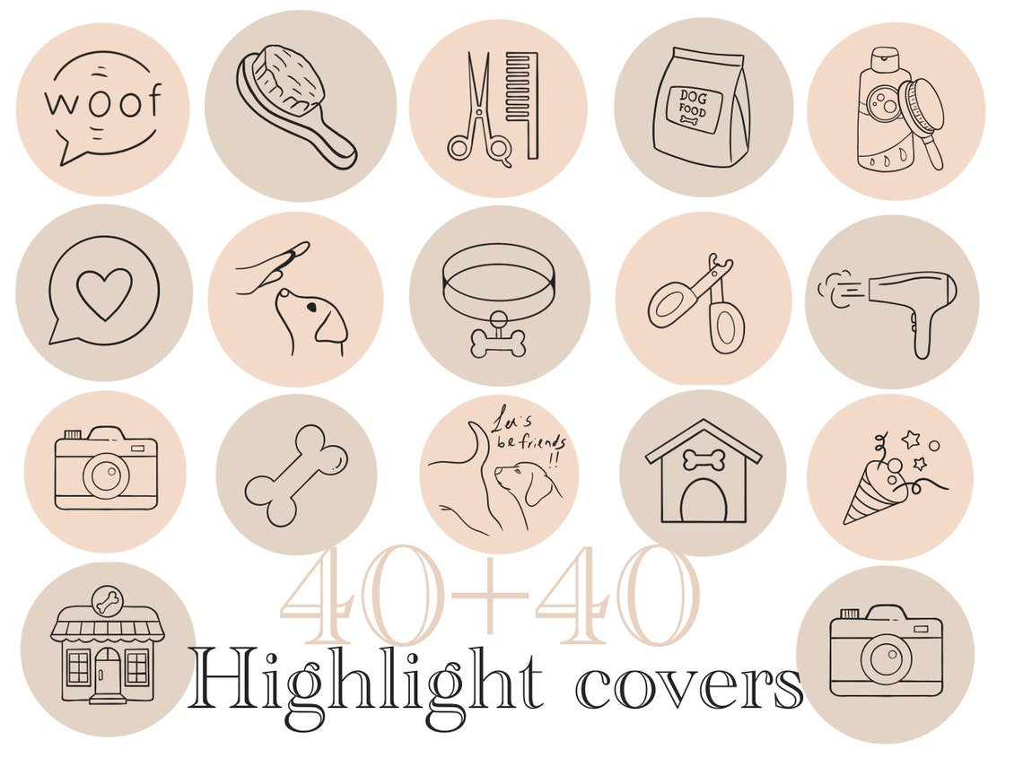 40 Dog Instagram Highlight Covers Minimal Pet Highlights - Etsy