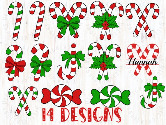 Candy Cane Bow Clip Art