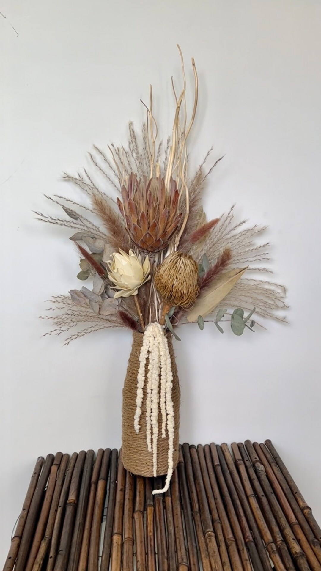 Native Dried Flower Arrangement in Vase,real Dry Preserved Protea ...