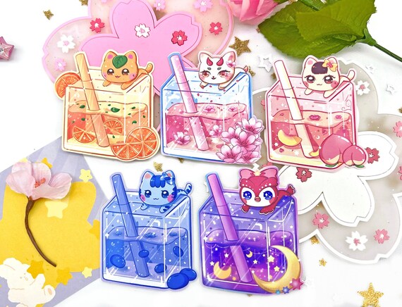 Animal Crossing Vinyl Matte Fruit Tea Drink Stickers Merry L - Etsy