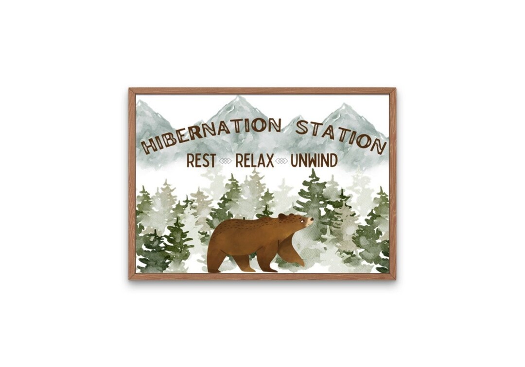 Hibernation Station SVG, Bear Printable, Nursery Bear Wall Art, Relax ...
