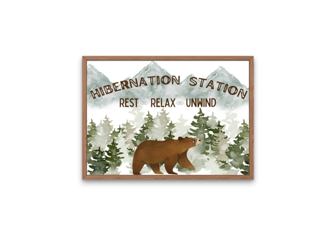 Hibernation Station SVG, Bear Printable, Nursery Bear Wall Art, Relax ...