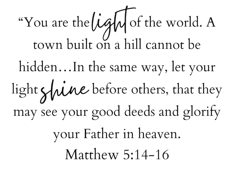 Let Your Light Shine PNG, SVG, Scripture Wall Art, Matthew 5:14-16 ...