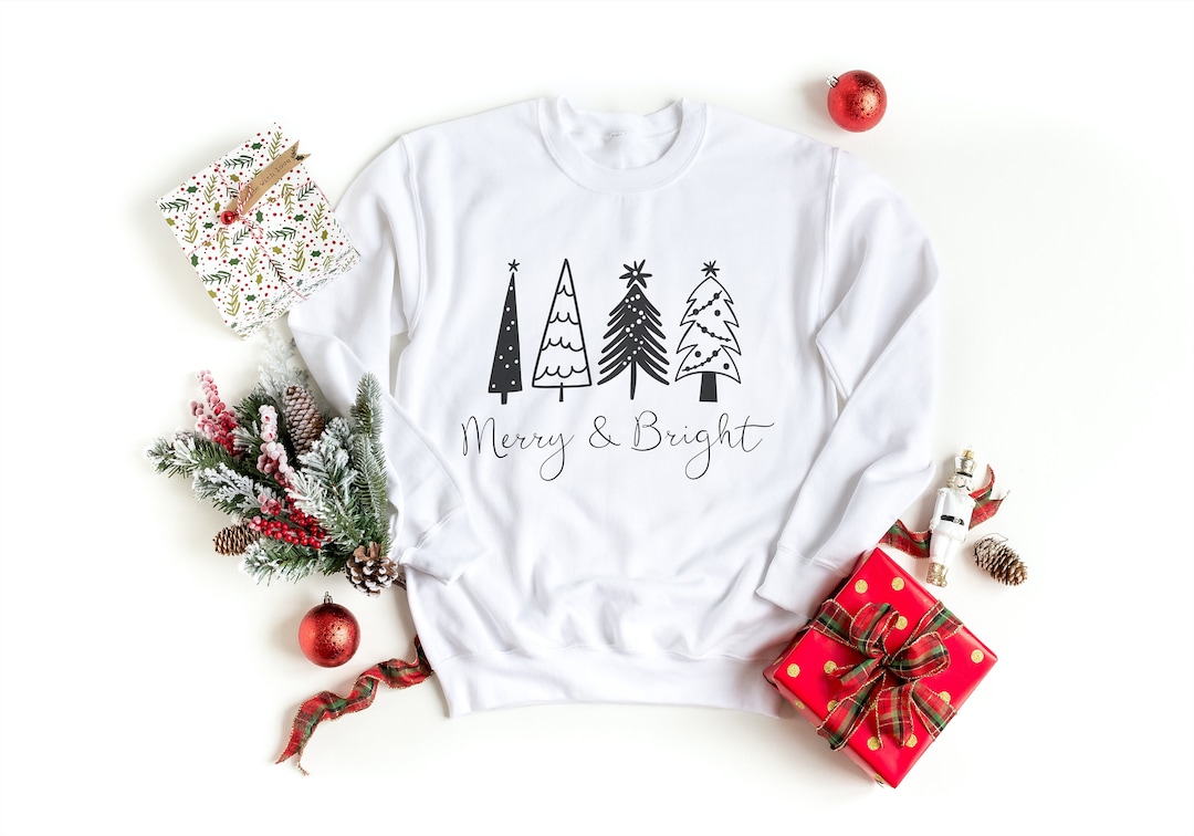 Merry and Bright SVG, Christmas Tree SVG, Christmas Tree Sublimation ...