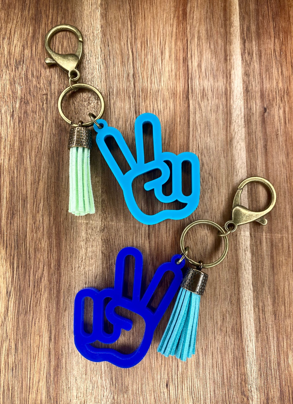 Peace Sign, Hand Gesture, Keychain - Etsy