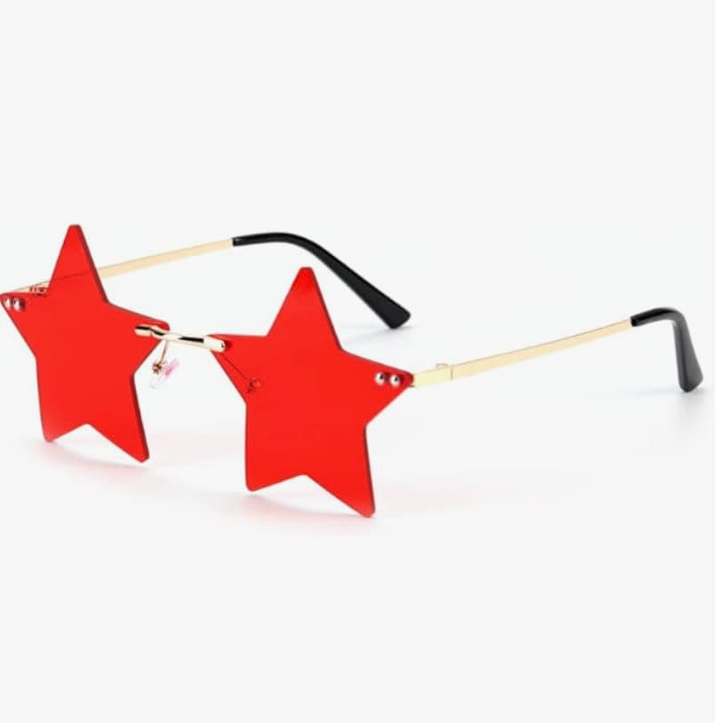 Star Shaped Rimless Party Sunglasses Red 16 - Etsy