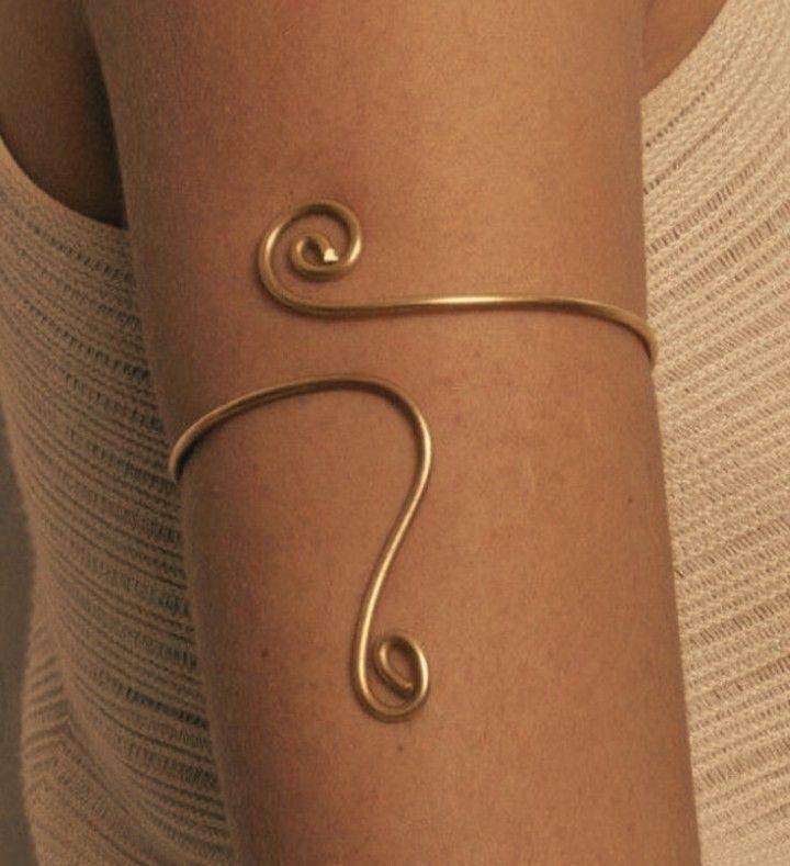 Upper Arm Cuff Arm Band Spiral Handmade Made of Brass, Jewelry - Etsy