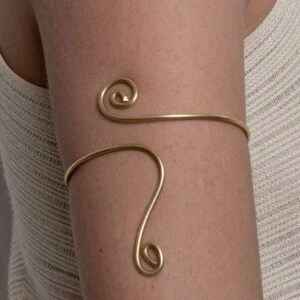 Upper Arm Cuff Arm Band Spiral Handmade Made of Brass, Jewelry - Etsy