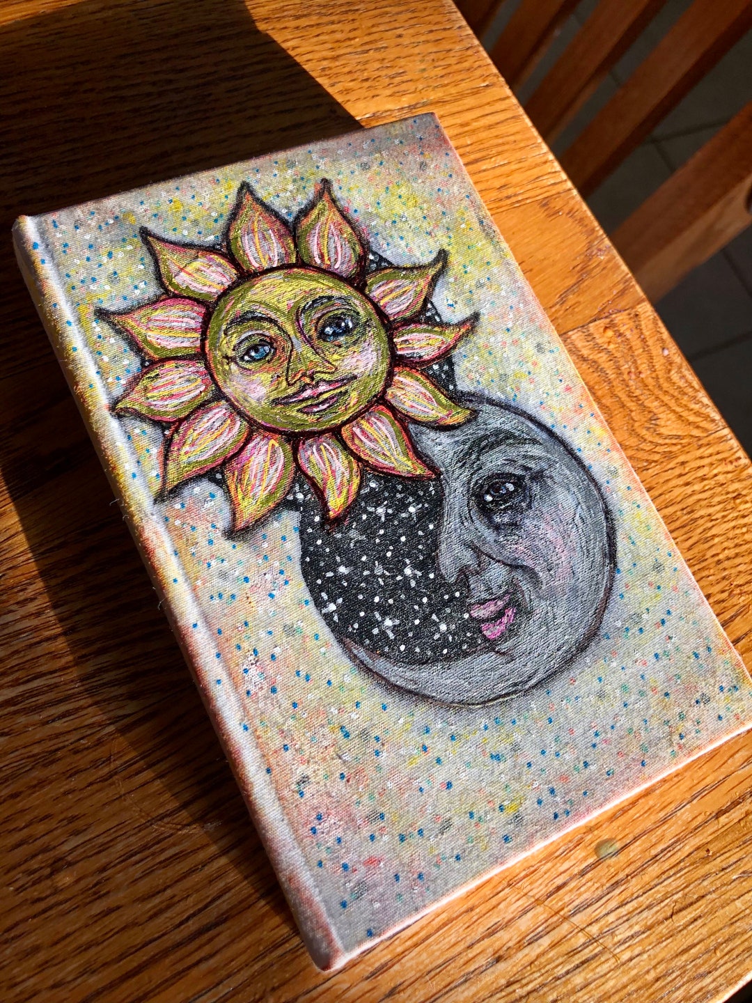 4x6x.5 Blank Page Journal, Hand Painted Sun and Moon on Cover - Etsy