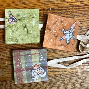 2"x2" Folk Art Santa Accordion Books- 3 Sold Separately, Paper Covers ...